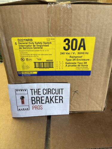 D221NRB Disconnect 30A 240V Switch 2Pole Series E D Switch Square D Bo